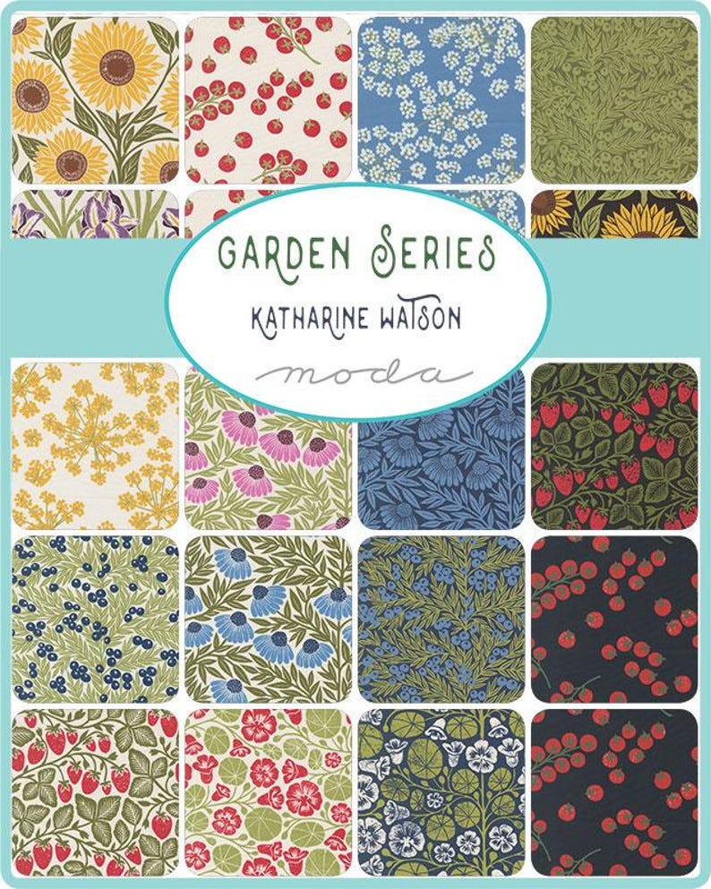 Moda Garden Series Fat Quarter Bundle, 17pc, Katharine Watson House ...