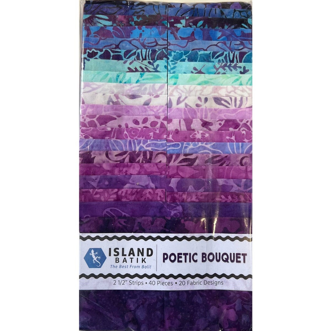 Poetic Bouquet Batik Strip Pack by Kathy Engle 40 Strips Jelly Roll ...