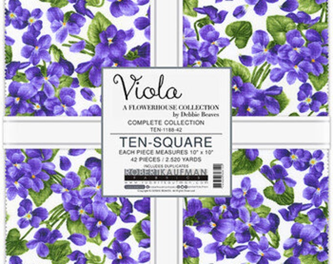 Debbie Beaves Viola 10" Ten Squares, Layer Cake, Robert Kaufman Fabric ...