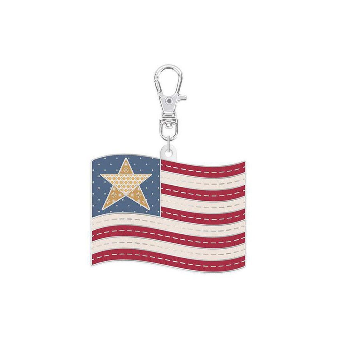Lori Holt Enamel Flag Happy Charm, Riley Blake Fabric, Patriotic ...