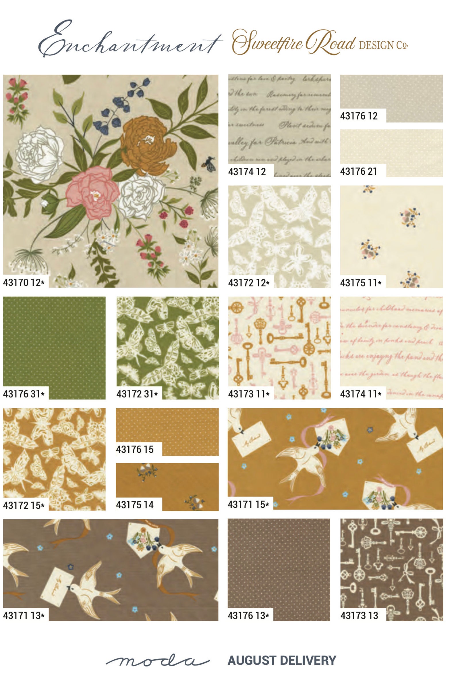 Enchantment Fat Quarter Bundle, 30pc, Sweetfire Road for Moda Fabrics ...