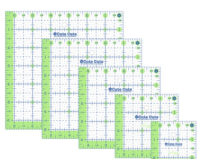 Lori Holt Cute Cuts Square Ruler Pack, 5pc Quilting Rulers STCC-6019 - Etsy