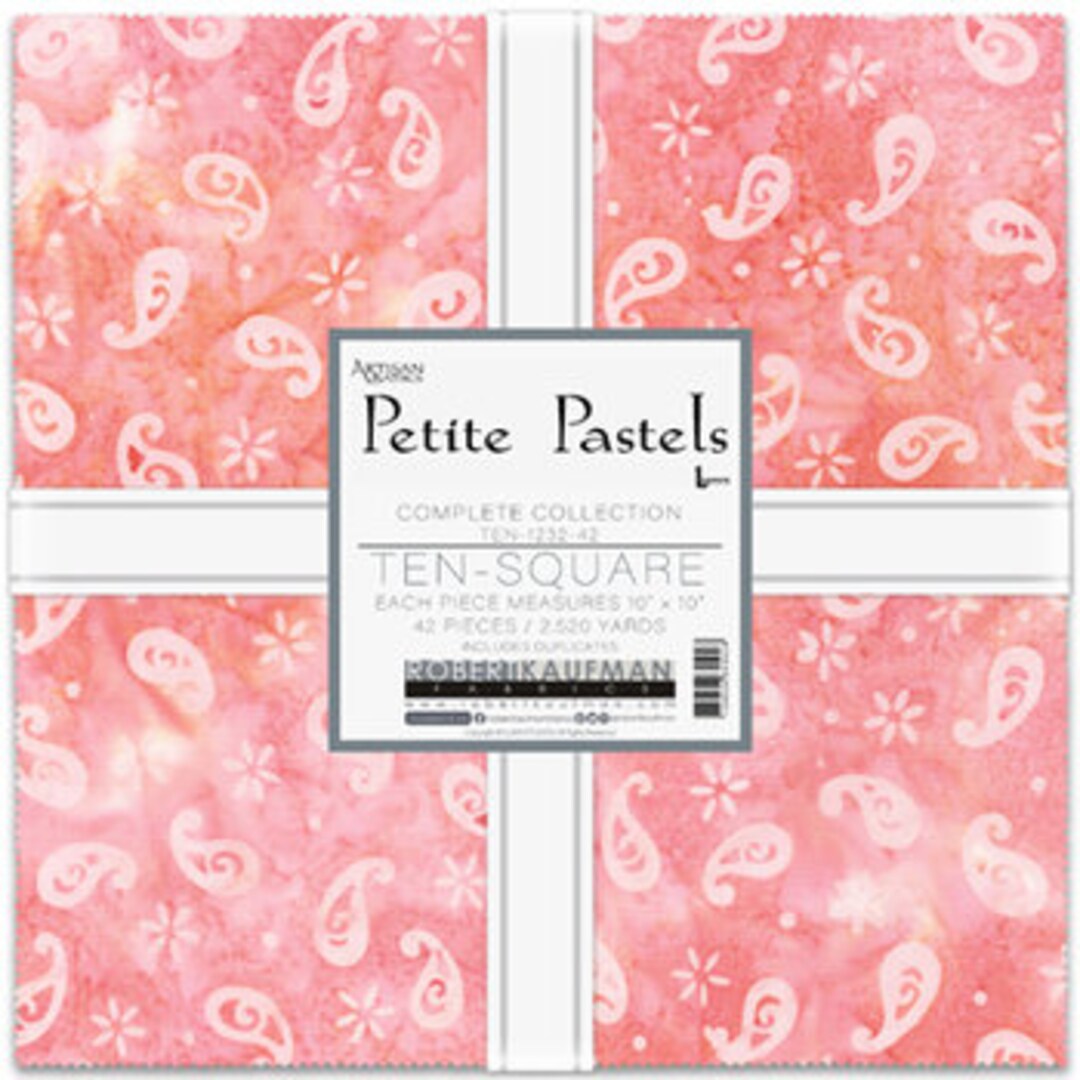Petite Pastels Batiks Ten Squares, 10 Squares, Layer Cake, Robert ...