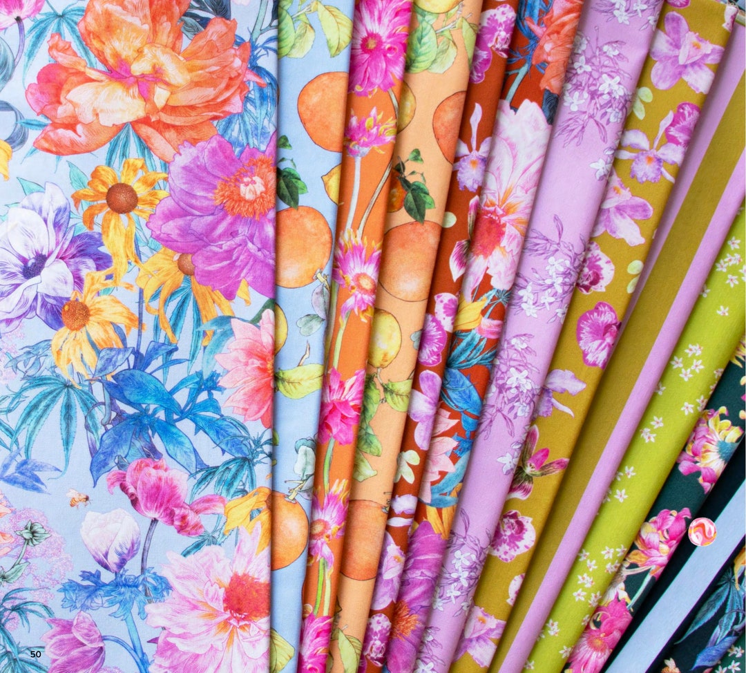 Figo Fabrics Margo Fabric Fat Quarter Bundle, 14pc, by Adriana Picker ...