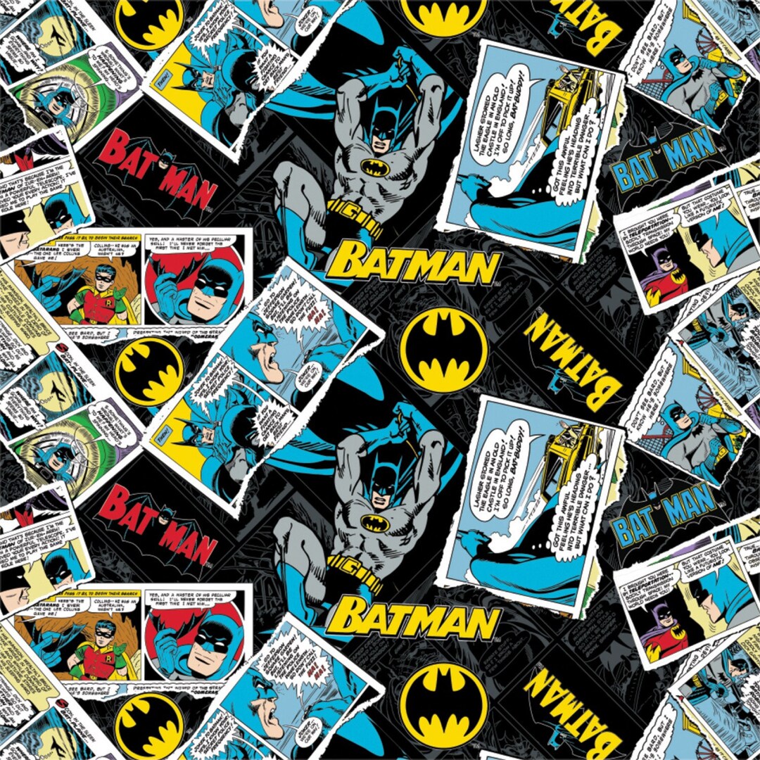DC Batman, Collage, 23200119-3, Camelot Fabric, 100% Cotton, #483-A - Etsy