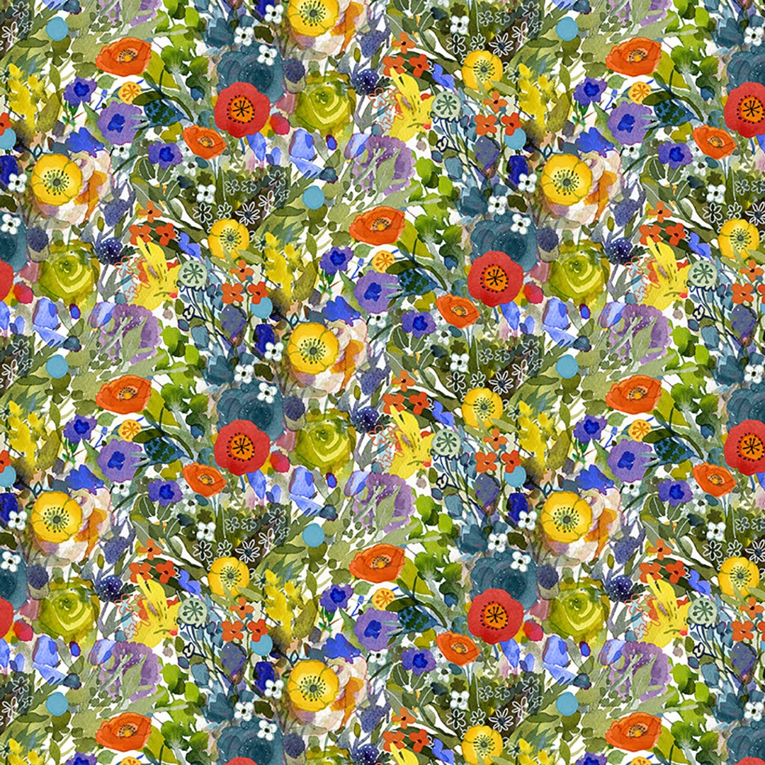Sue Zipkin Poppy Dreams Digital Flower Wall Y3991-55, Clothworks Fabric ...
