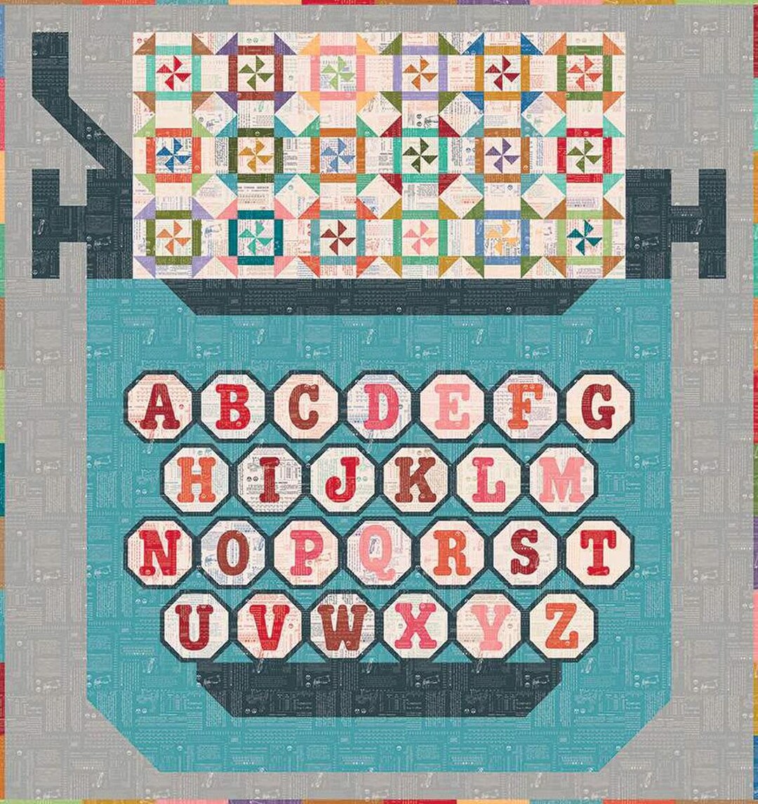 Lori Holt Just My Type Quilt Kit, Tye/ography, Riley Blake Fabric, 100% ...