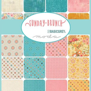 PRE-ORDER, Sunday Brunch Fat Quarter Bundle, 34pc, Basicgrey for Moda Fabric, Floral Flowers ...