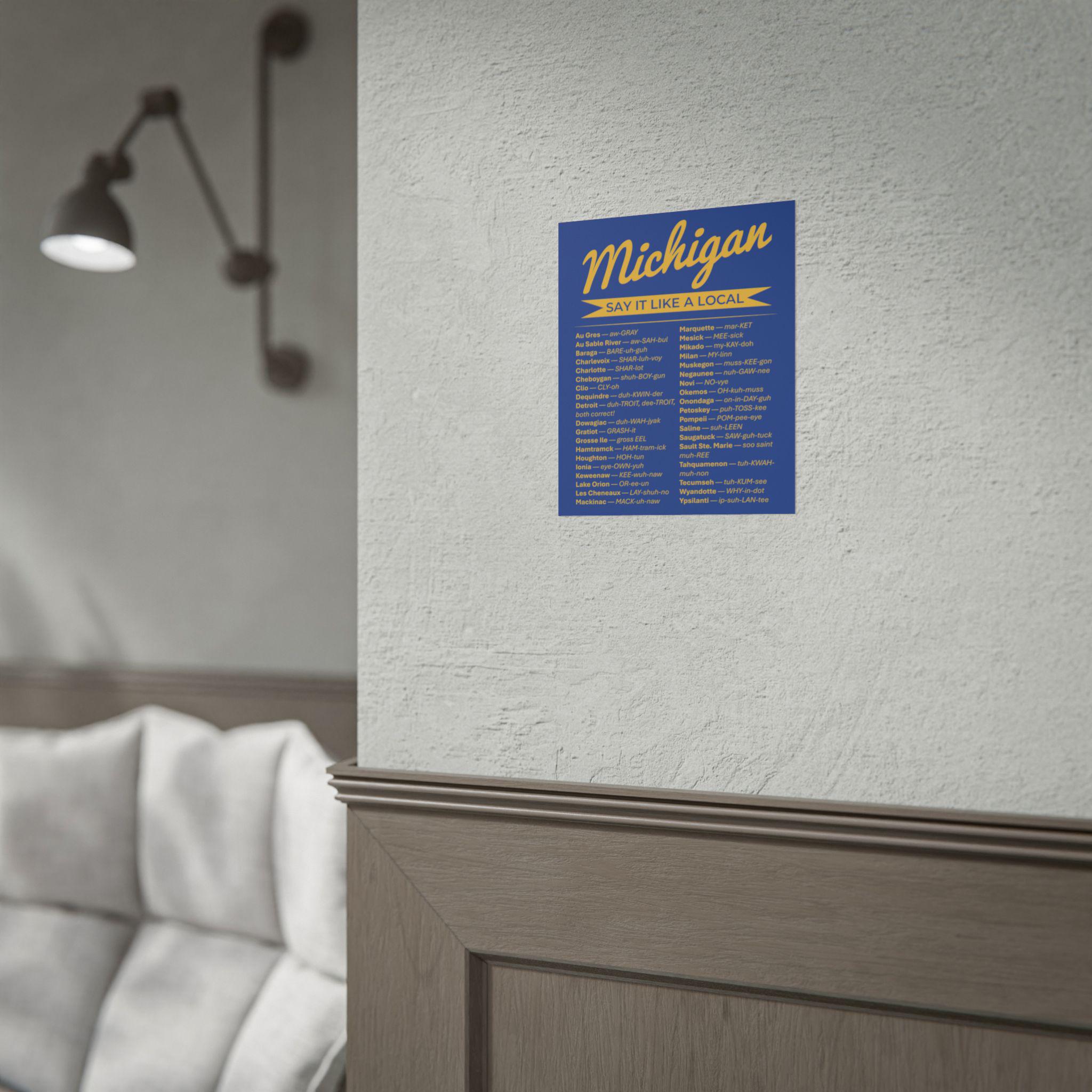 Michigan Town Pronunciation Guide Poster | Michigan Gift - Etsy