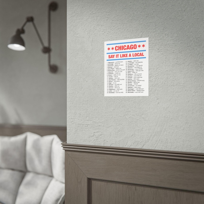 Chicago Pronunciation Guide Poster | Chicago Say It Like a Local Wall ...