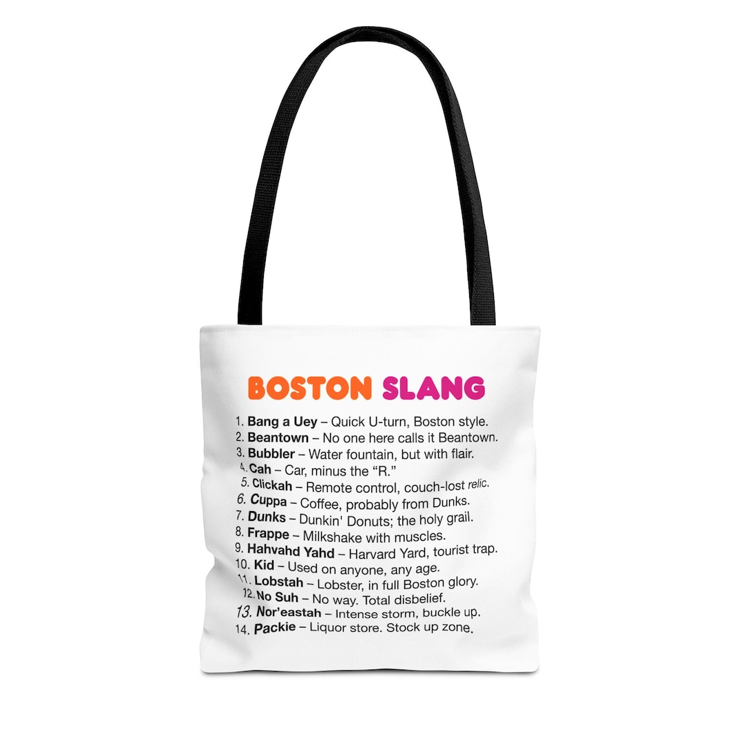 Boston Slang Tote Bag, Boston Accent Bag, Boston Slang Bag, Boston Tote ...