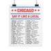 Chicago Pronunciation Guide Poster | Chicago Say It Like a Local Wall ...
