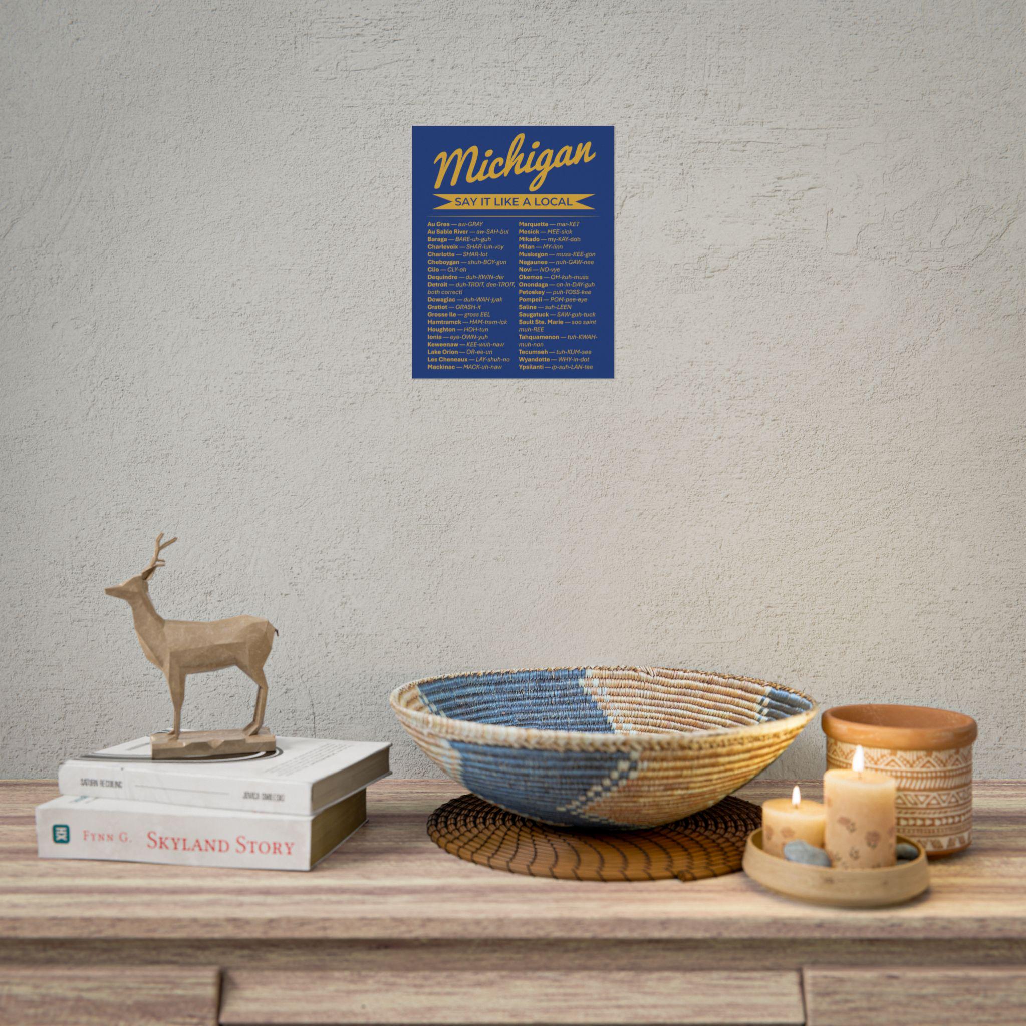 Michigan Town Pronunciation Guide Poster | Michigan Gift - Etsy