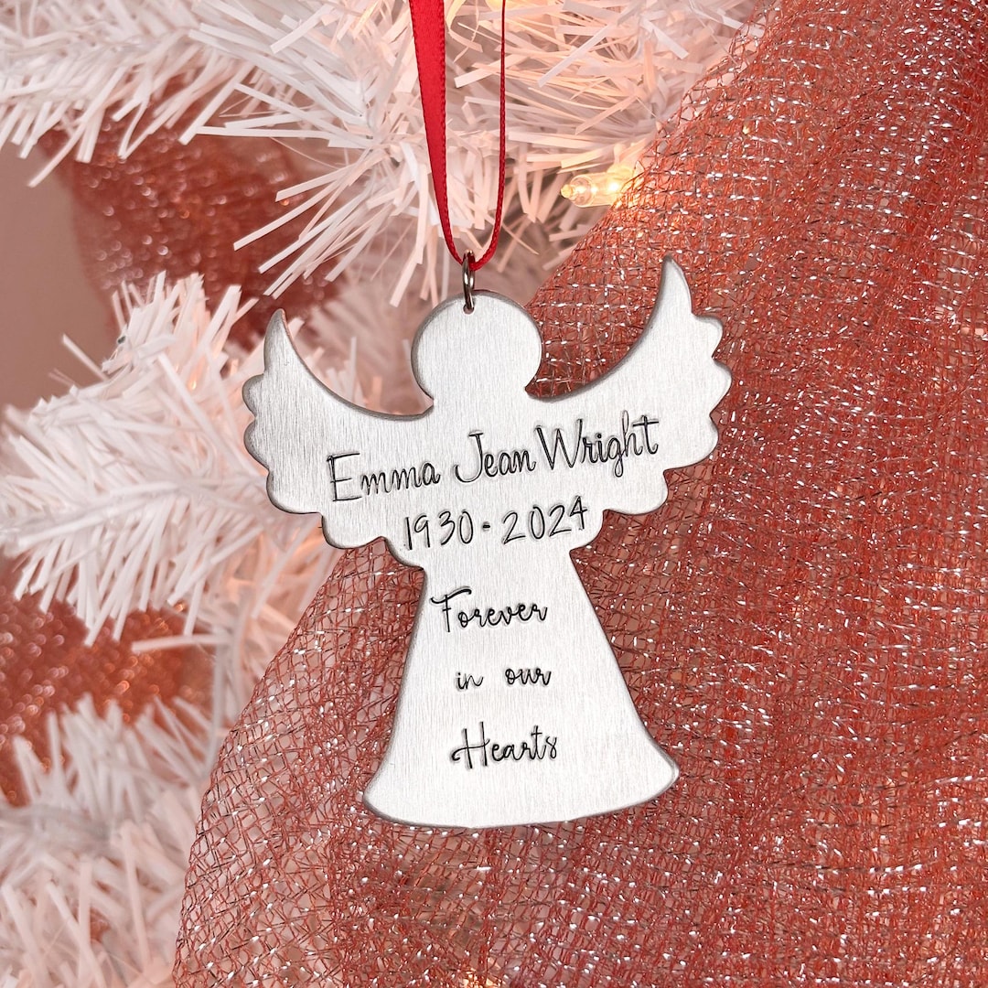 Memorial Christmas Ornament, Personalized Memorial Angel Ornament ...