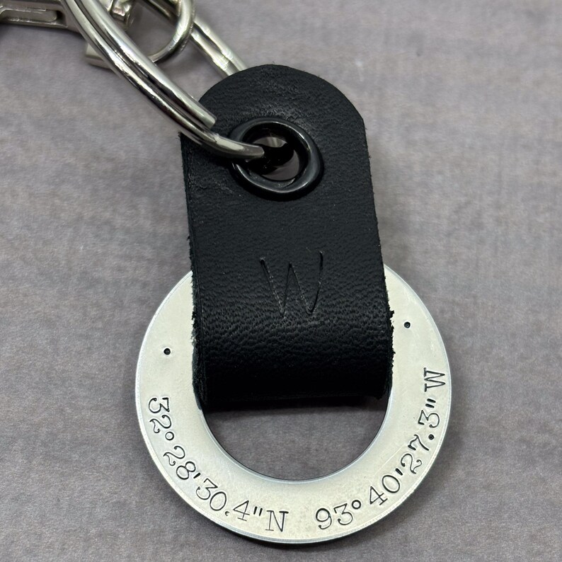 Personalized Men's Leather and Stainless Steel Keychain, Custom ...