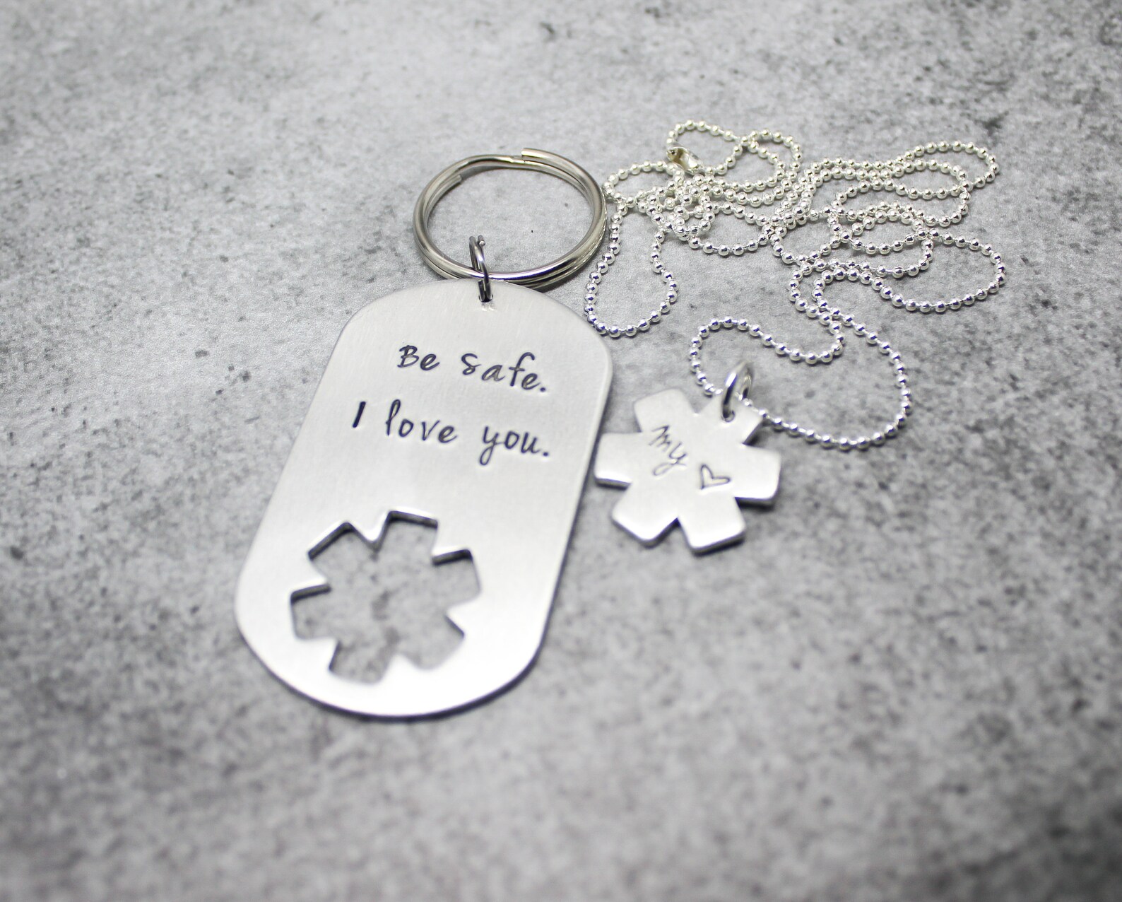 Personalized EMS Gift EMT Gift Keychain Set EMT Wife - Etsy