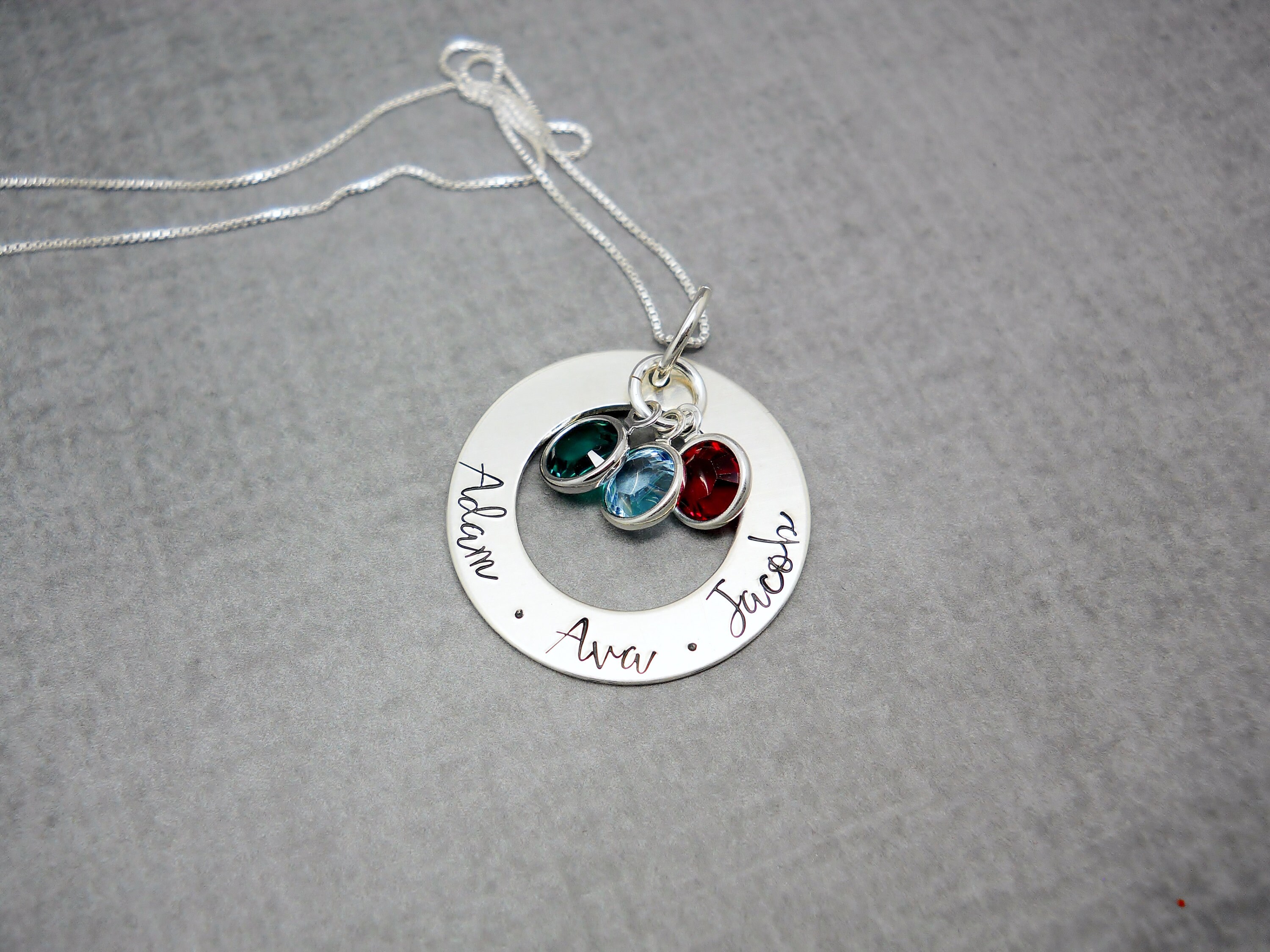 Personalized Washer Names Necklace Sterling Silver Mothers Etsy personalized-washer-names-necklace-sterling-silver-mothers-etsy