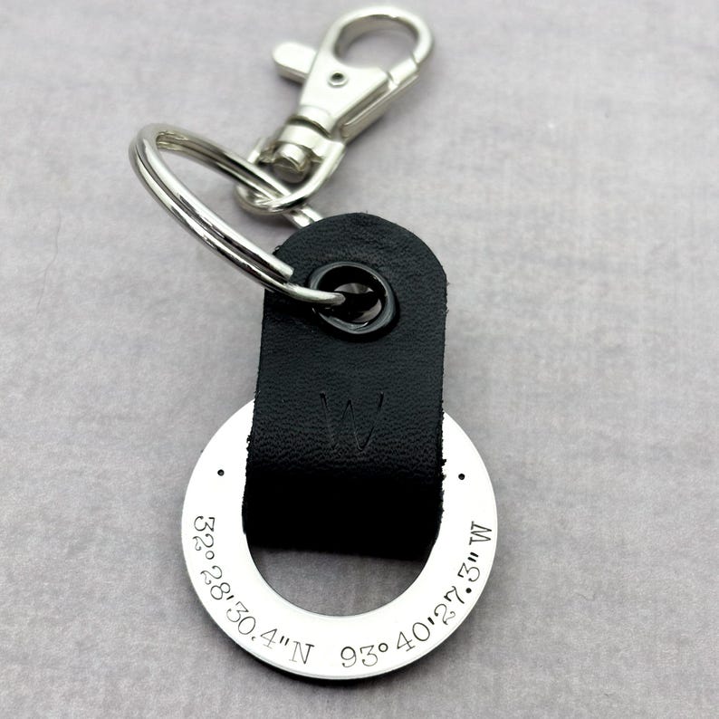 Personalized Men's Leather and Stainless Steel Keychain, Custom ...