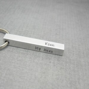 4 Sided Bar Keychain, Personalized Dad Key Chain With Kids Names ...