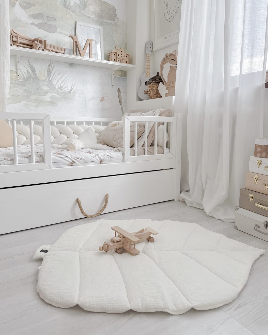 Leaf Shaped Mat, MUSLIN 100% Cotton, Baby Mat, Newborn Mat, Playmate ...