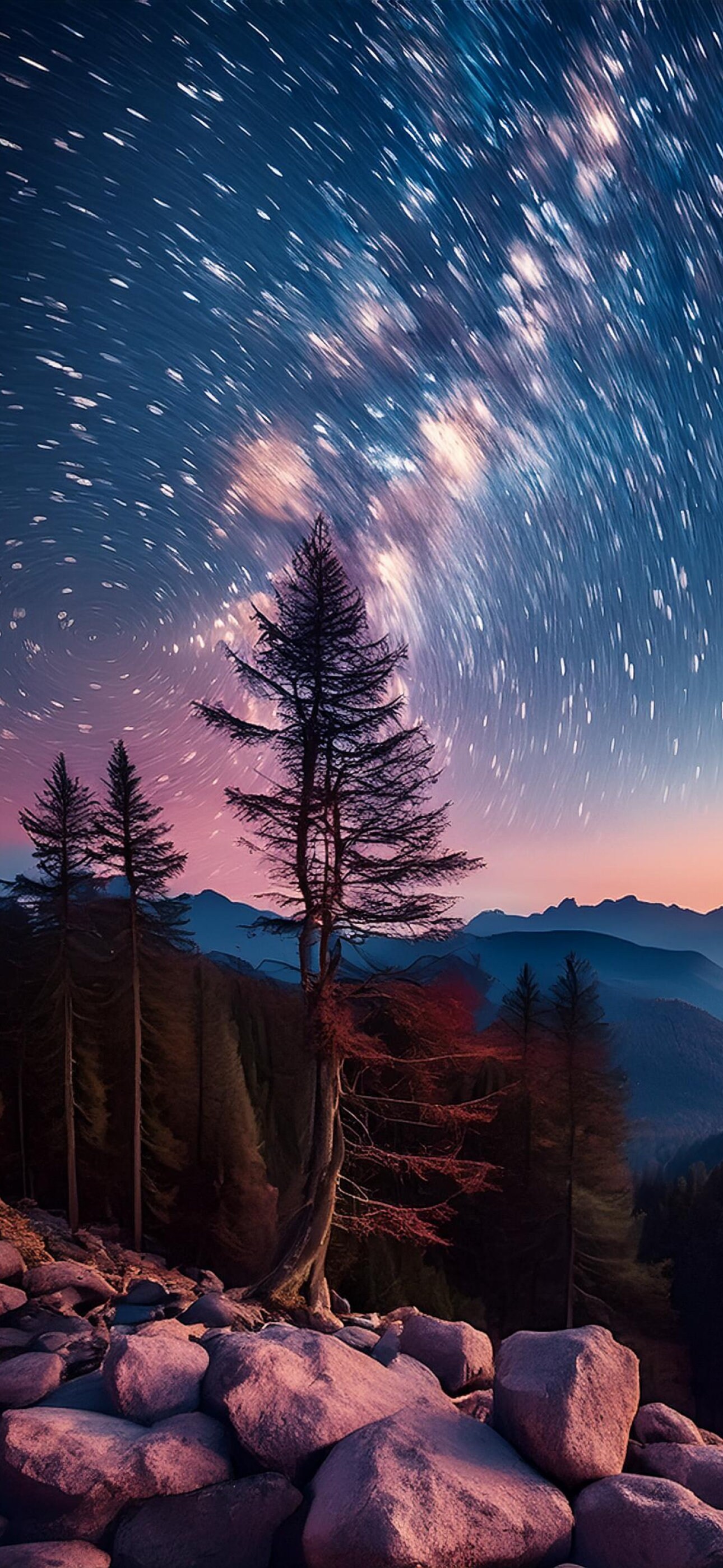 Starry Night Sky Smartphone Wallpapers, Dark Blue Background, Digital ...