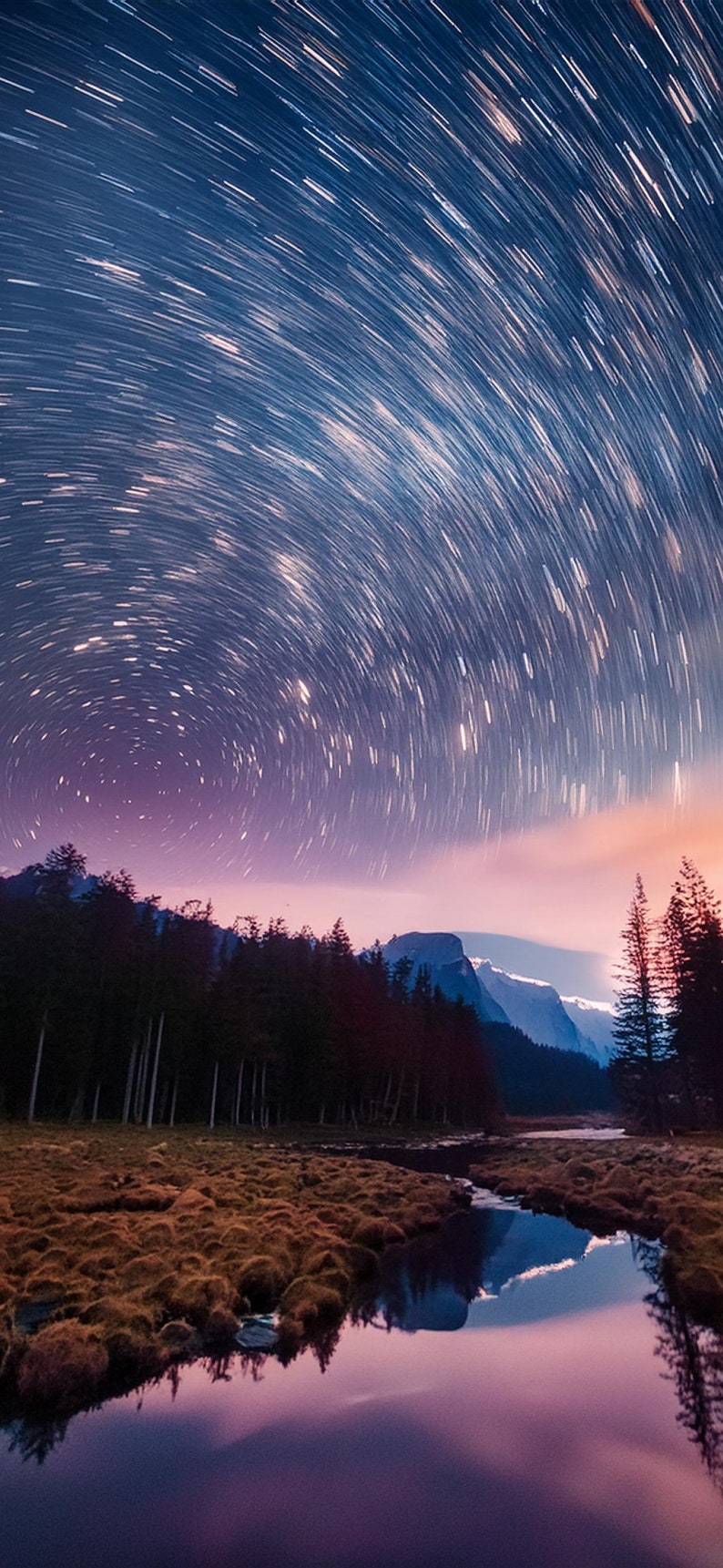 Starry Night Sky Smartphone Wallpapers, Dark Blue Background, Digital ...