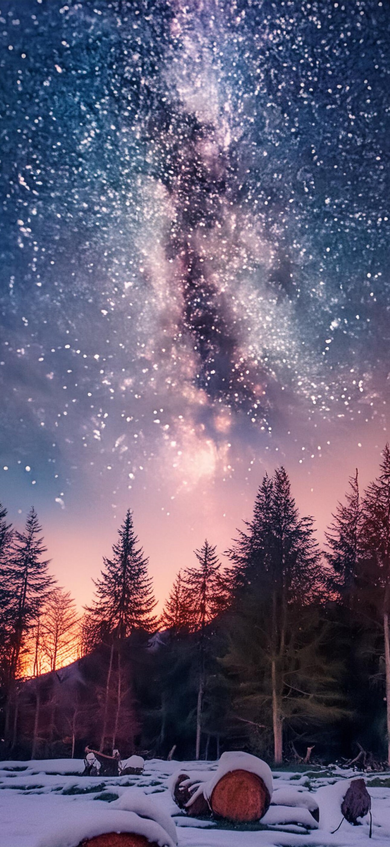 Starry Night Sky Smartphone Wallpapers, Dark Blue Background, Digital ...