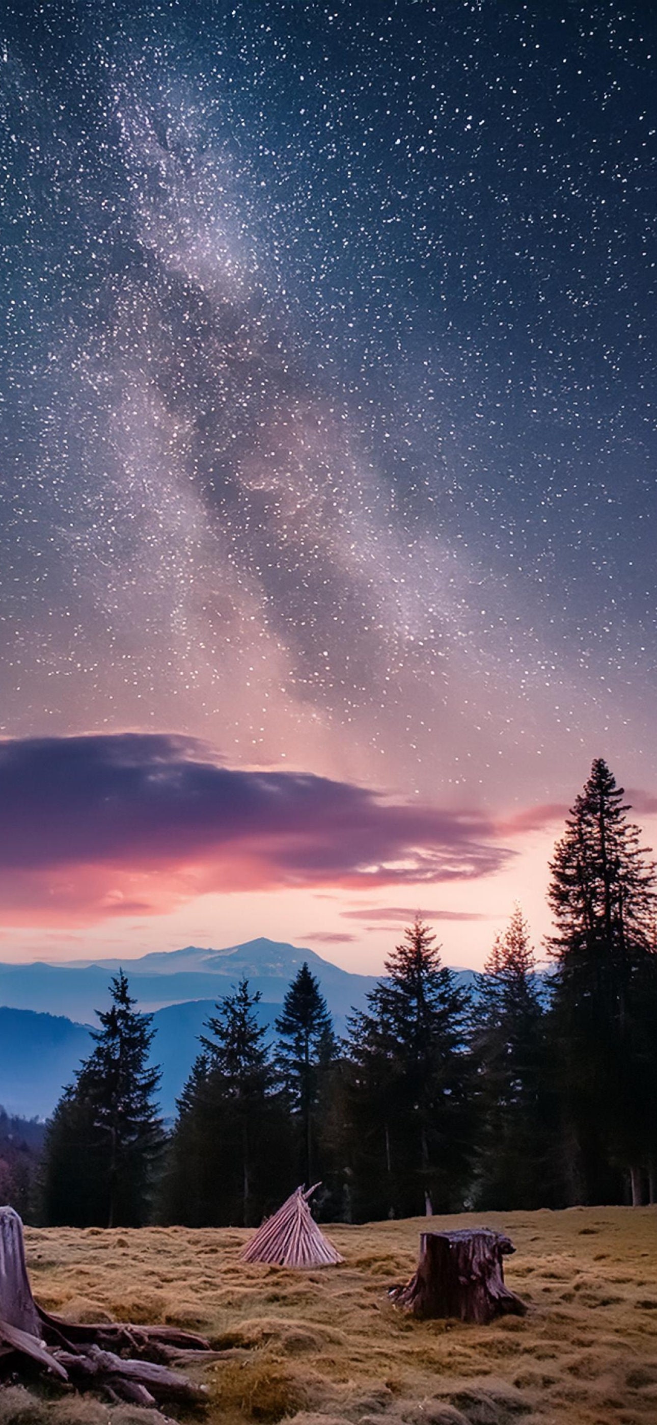 Starry Night Sky Smartphone Wallpapers, Dark Blue Background, Digital ...