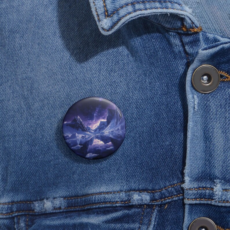 Stunning Artic Landscape Glacial Nebula Unique Pin Button Artistic ...