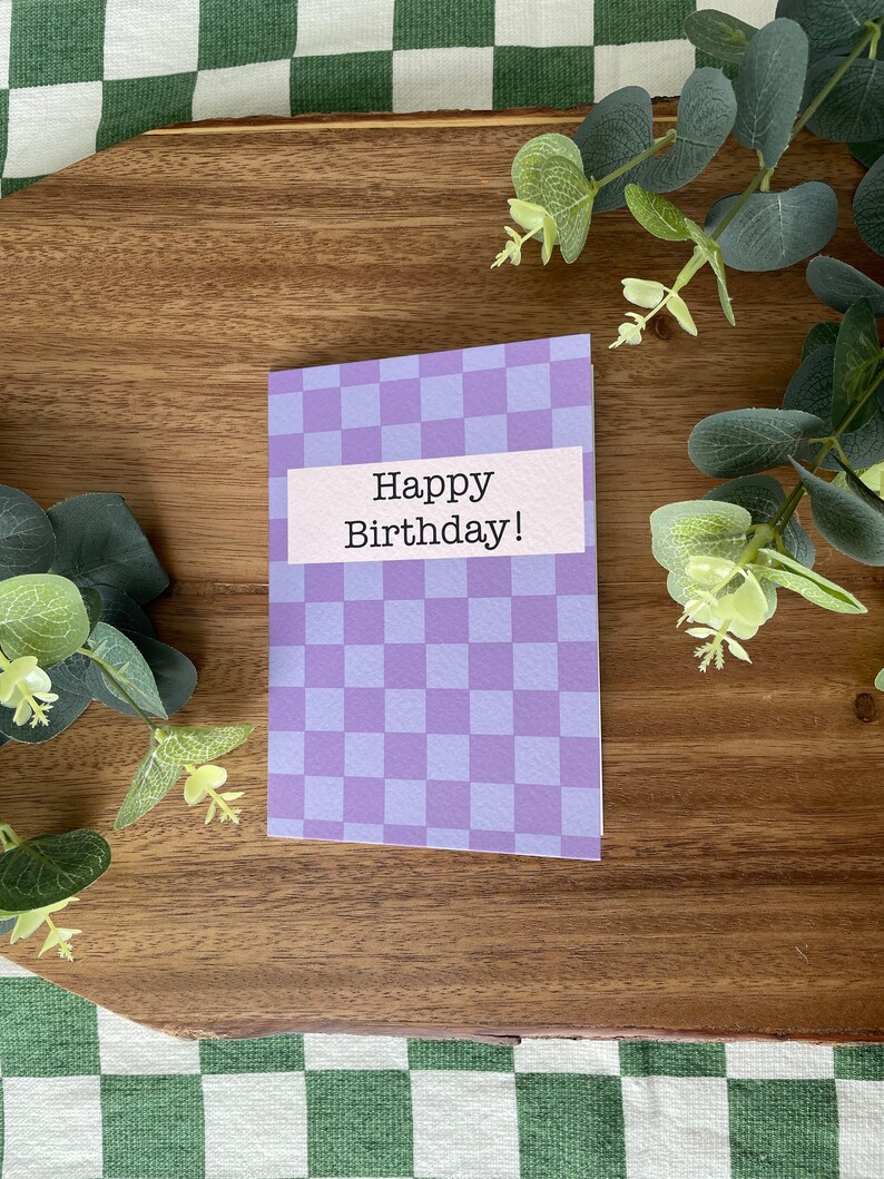 Happy Birthday Card | Checkerboard | Cute Birthday Gift | Birthday Card ...