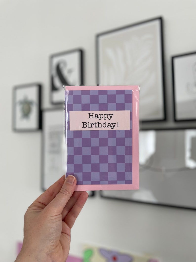 Happy Birthday Card | Checkerboard | Cute Birthday Gift | Birthday Card ...