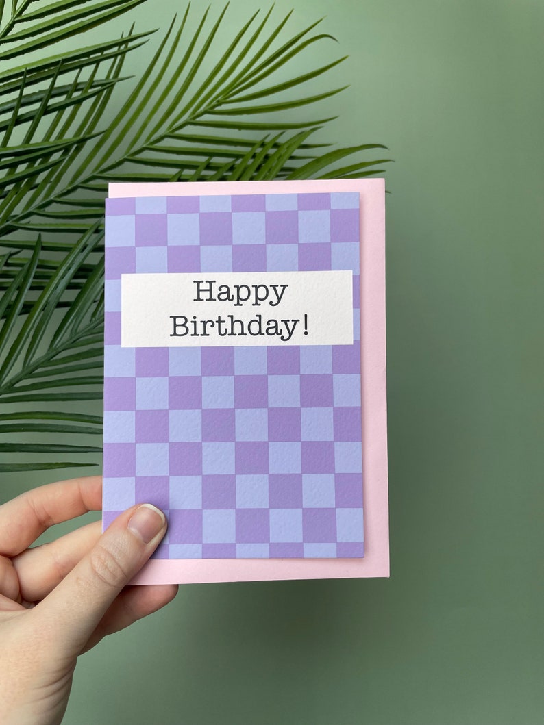 Happy Birthday Card | Checkerboard | Cute Birthday Gift | Birthday Card ...