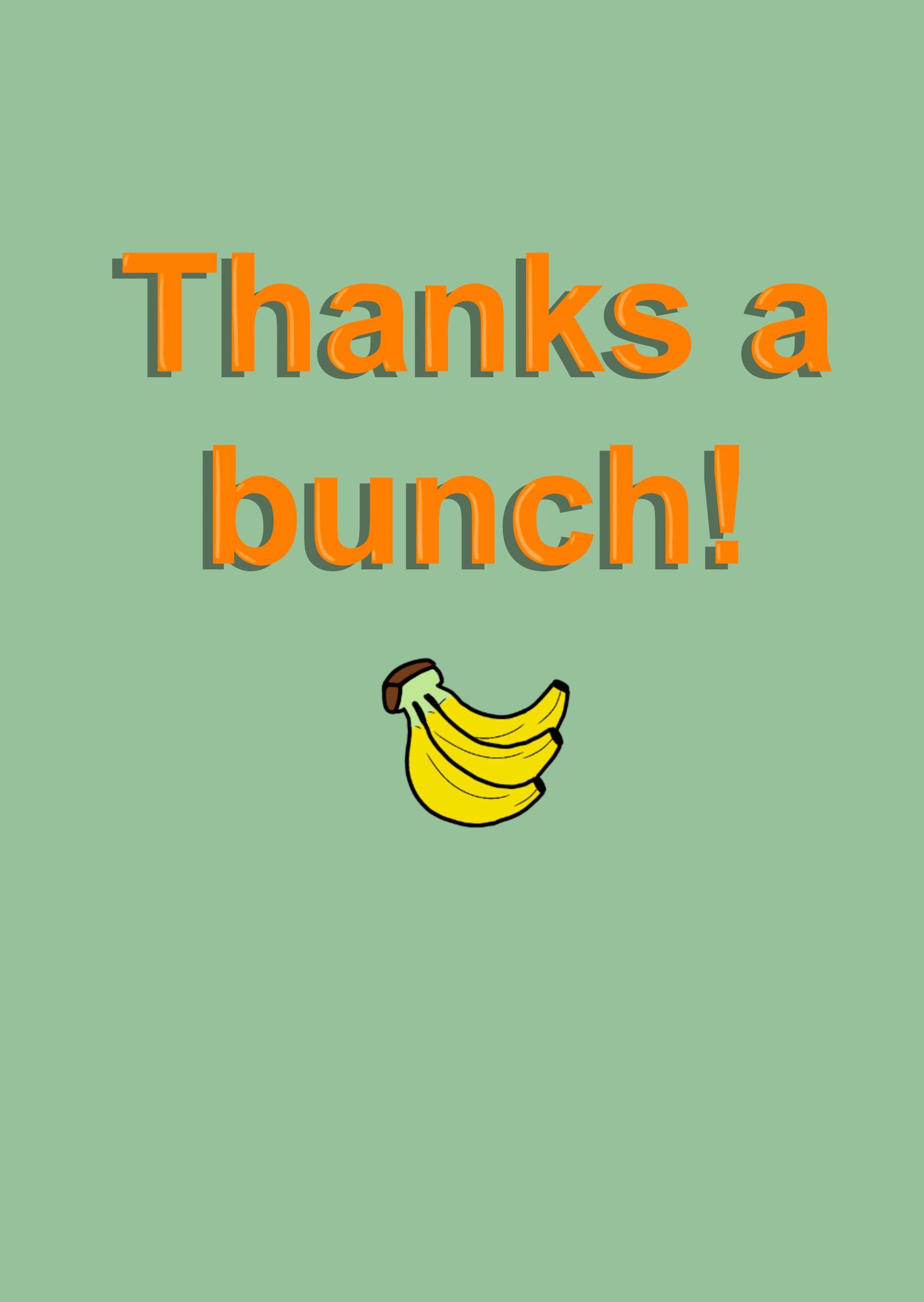 Thanks A Bunch Card | Cute Thank You Gift | Bananas Card | Thank You ...