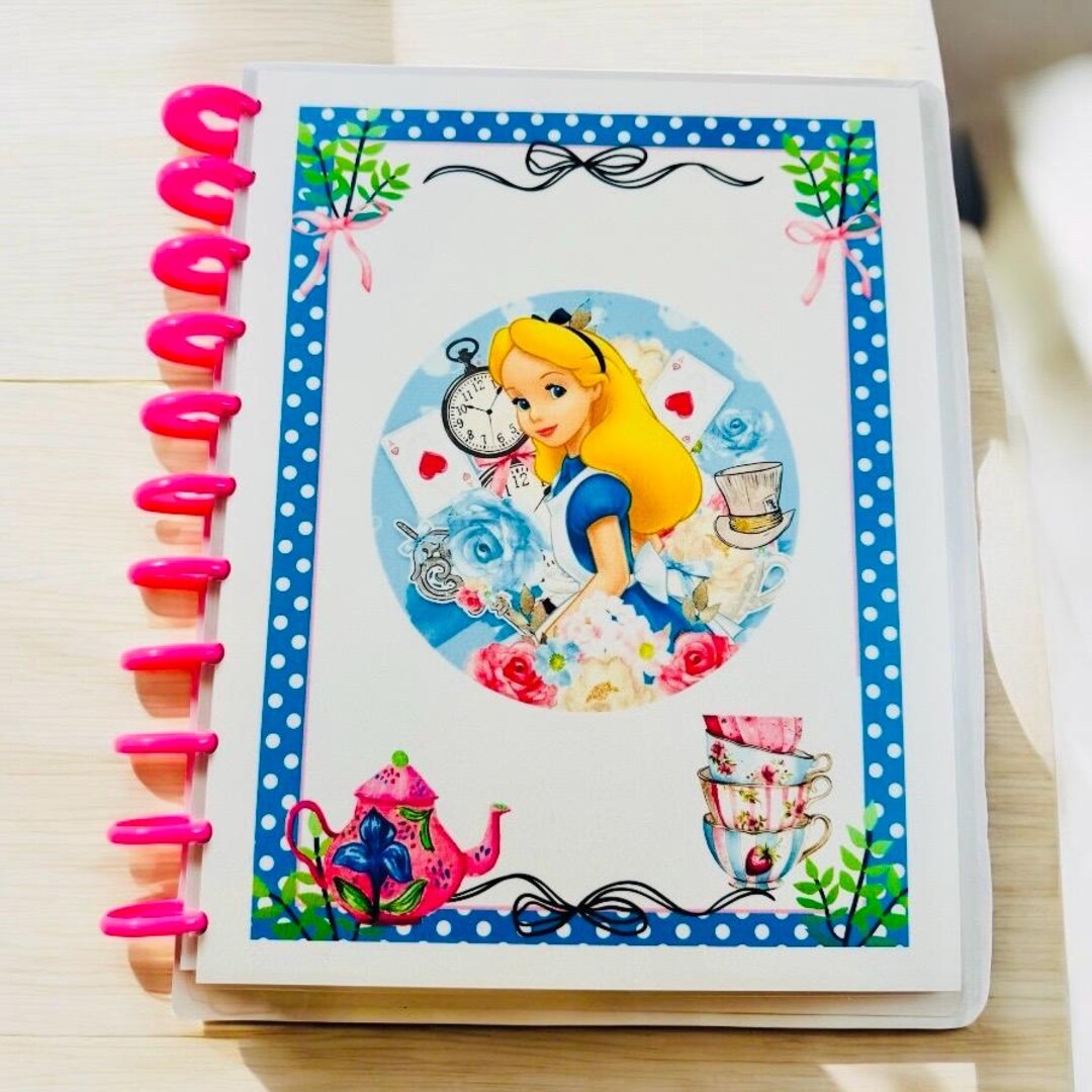 Alice in Wonderland Handmade Spiral Bound Color Book Binder Disc Bound ...