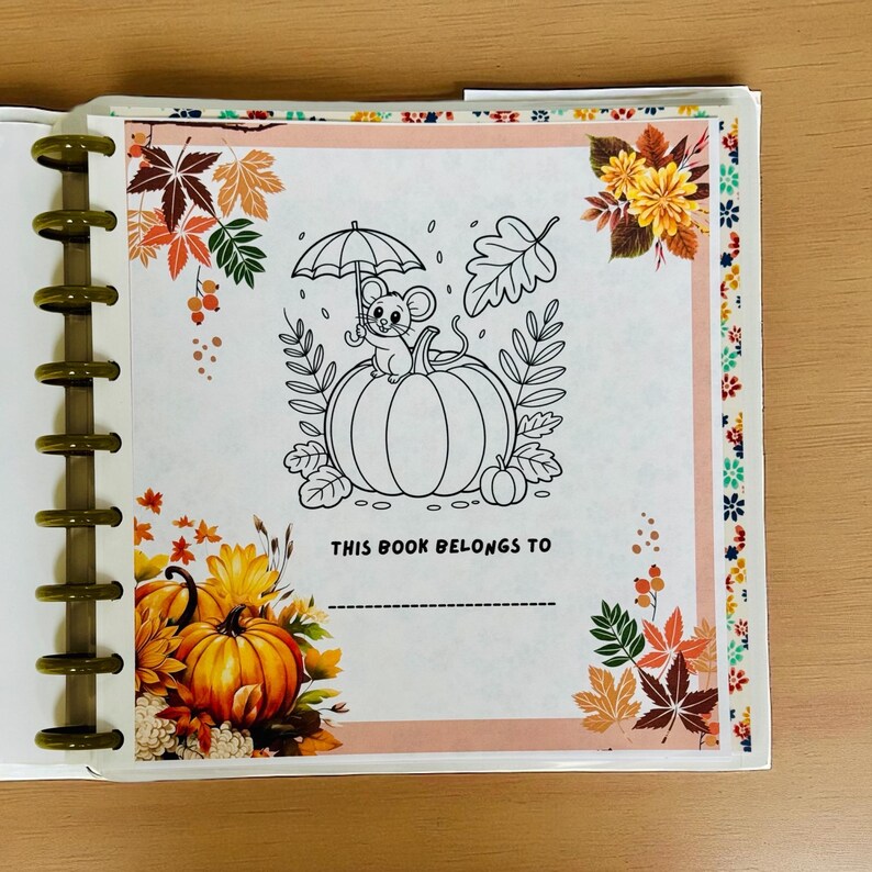 Handmade Autumn Coloring Book: Mouse & Mushroom, 50 Removable Pages - Etsy