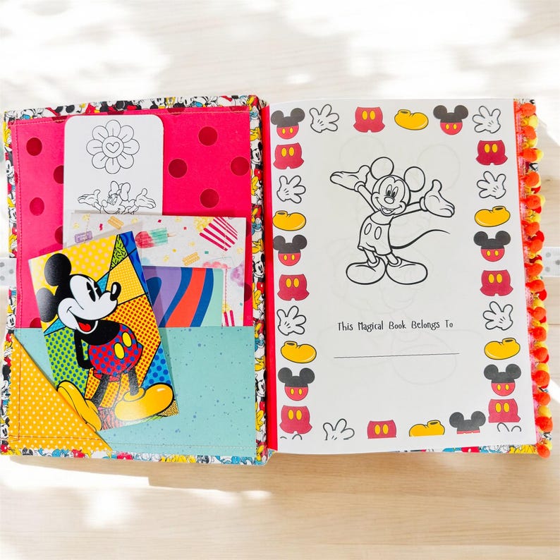 Handmade Mickey Mouse Coloring Journal: Includes Free Writing Board - Etsy