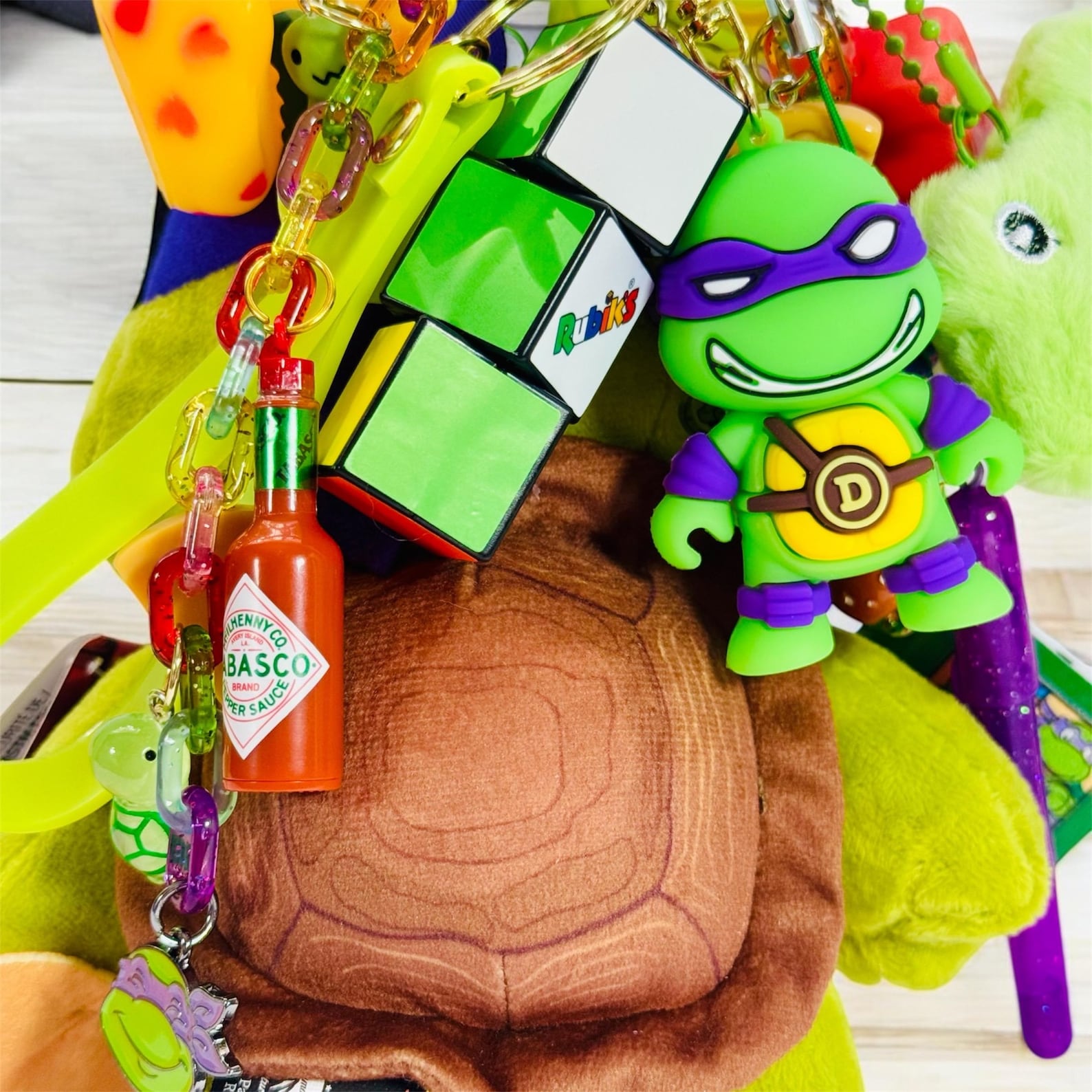 Teenage Ninja Turtle Keychain Bundle. Featuring Donatello. 7’ Stuffed ...