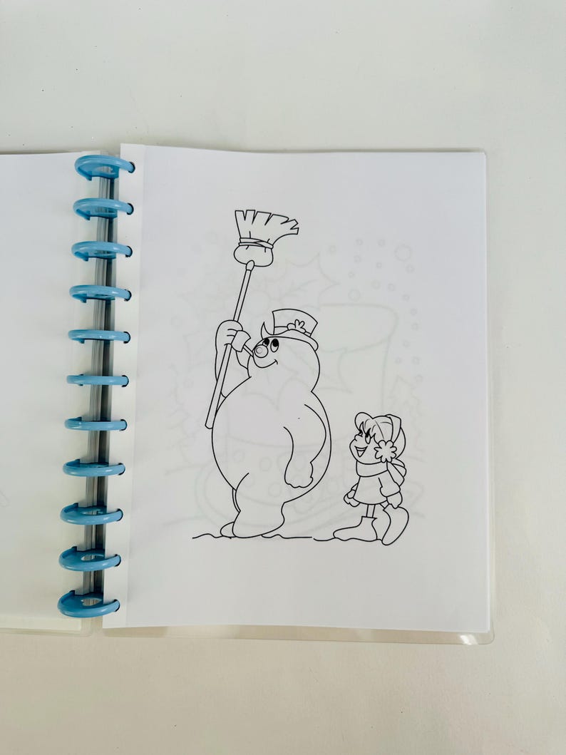 Frosty the Snowman Coloring Book, Removable Pages (handmade)lays Flat ...