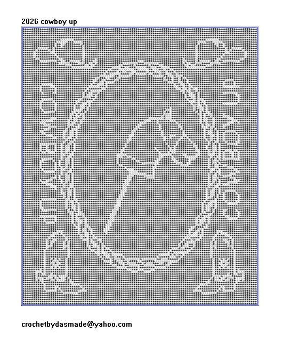 Item 2026 Cowboy up Filet Crochet Baby Blanket Wall Hanging Afghan ...
