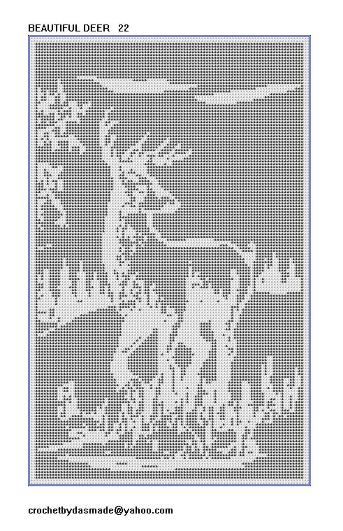 Deer Scene Filet Crochet Doily Mat Wall Hanging Pattern Item 22 - Etsy