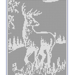 Deer Scene Filet Crochet Doily Mat Wall Hanging Pattern Item 22 - Etsy