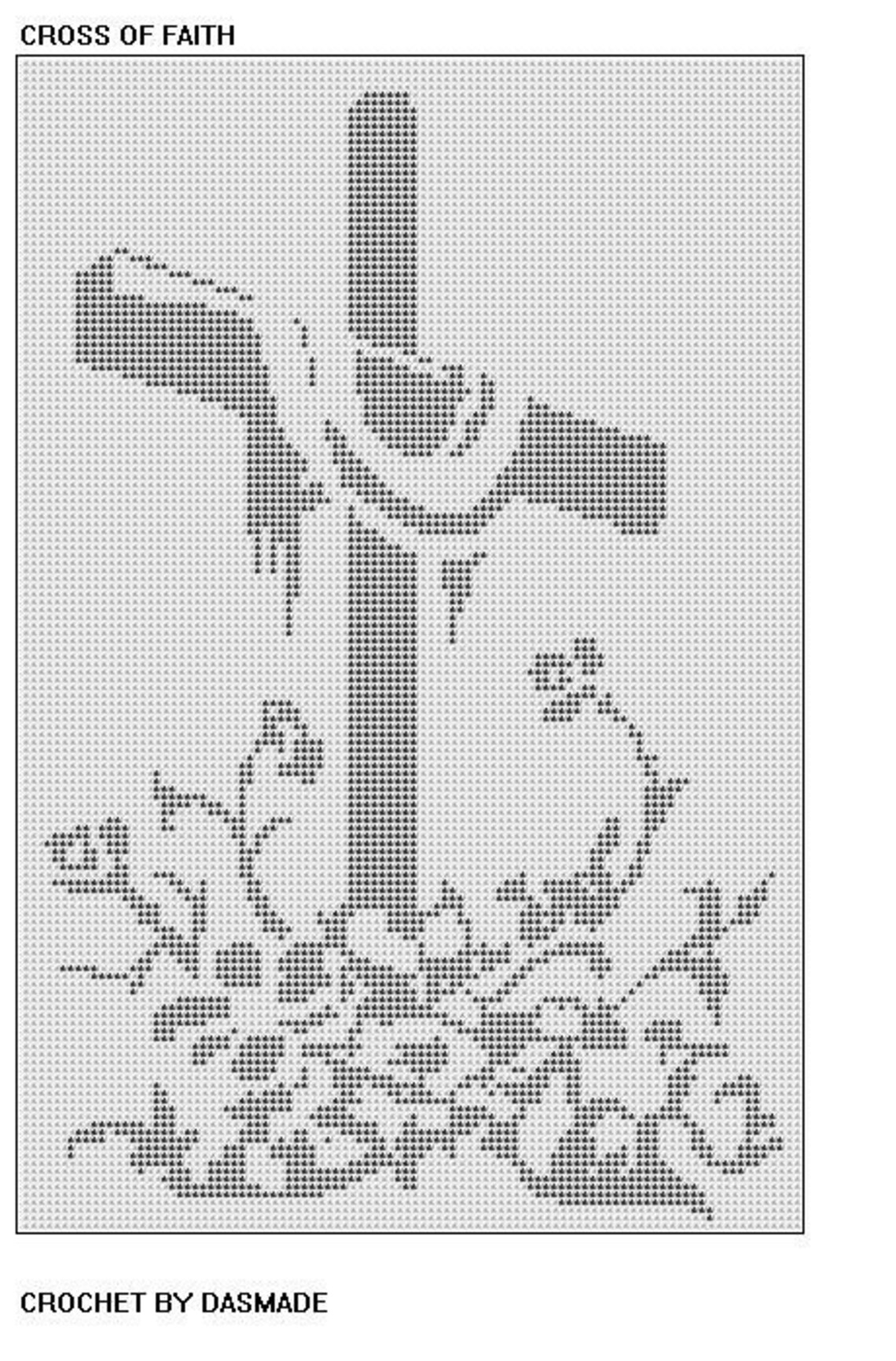 591 Cross of Faith Easter Filet Crochet Doily Wall Hanging Mat Pattern ...