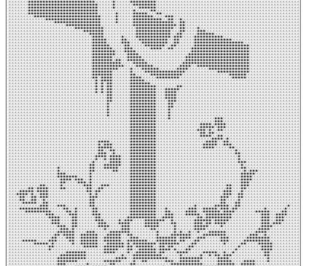 591 Cross of Faith Easter Filet Crochet Doily Wall Hanging Mat Pattern ...