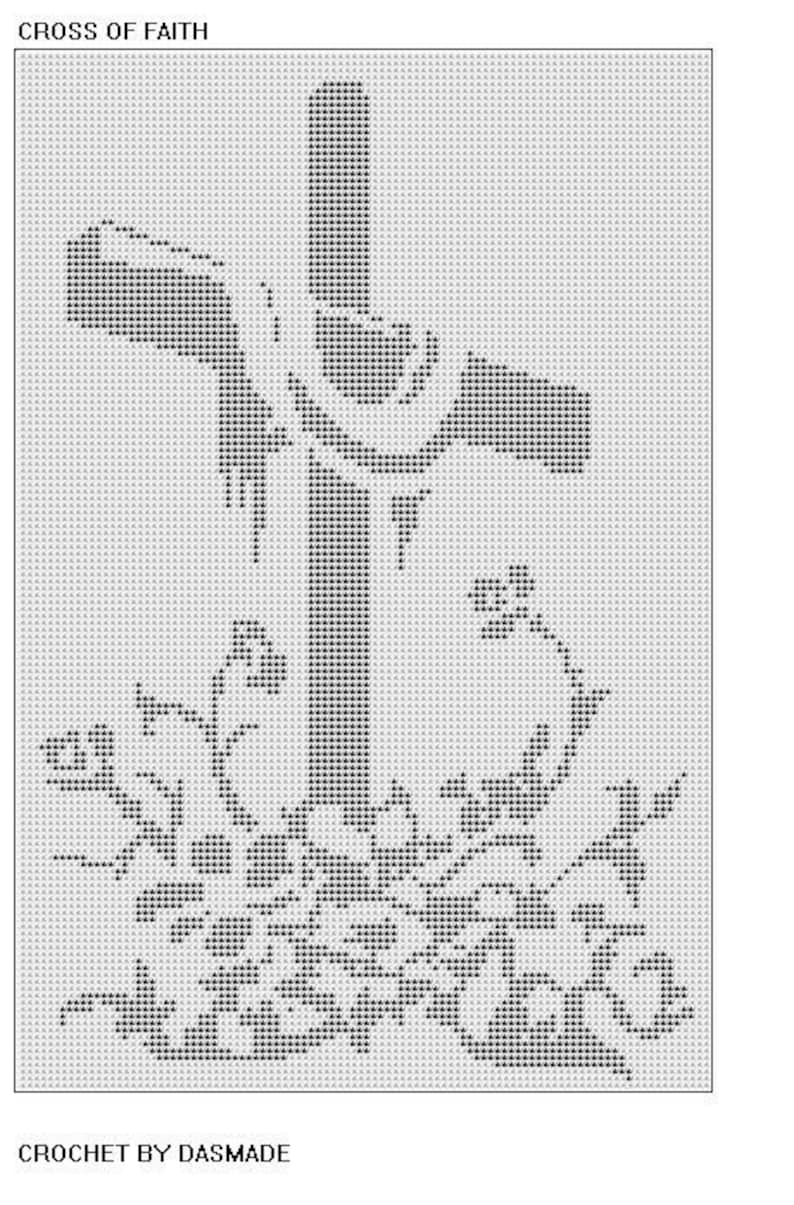 591 Cross of Faith Easter Filet Crochet Doily Wall Hanging Mat Pattern ...