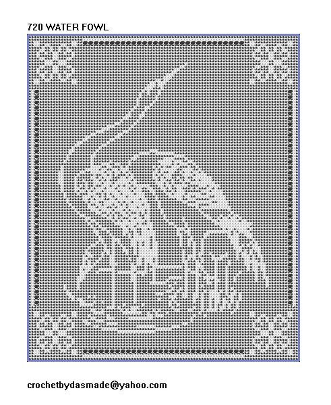 Waterfowl Filet Crochet Bird Afghan Wall Hanging Patterns Doily Item ...