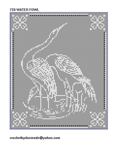 Waterfowl Filet Crochet Bird Afghan Wall Hanging Patterns Doily Item ...