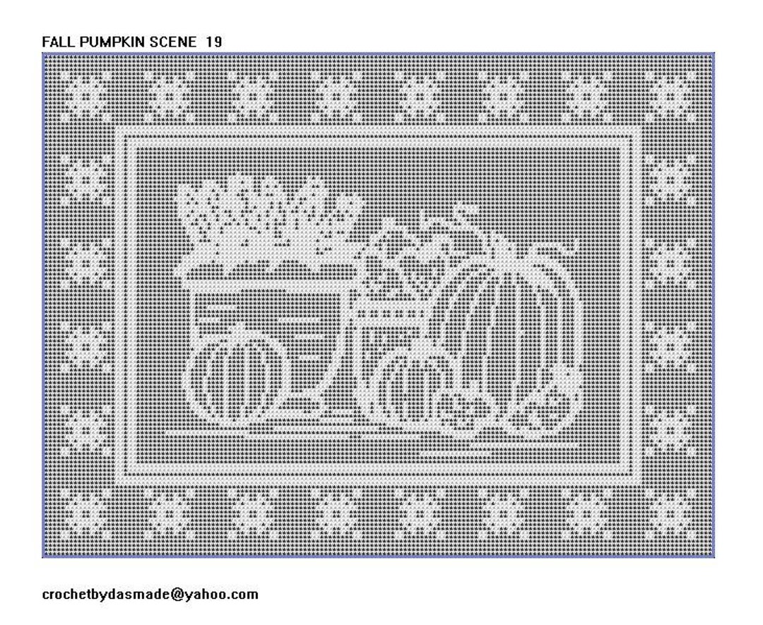 Item 19 Fall Scene Filet Crochet Doily Afghan Tablecloth Curtain ...