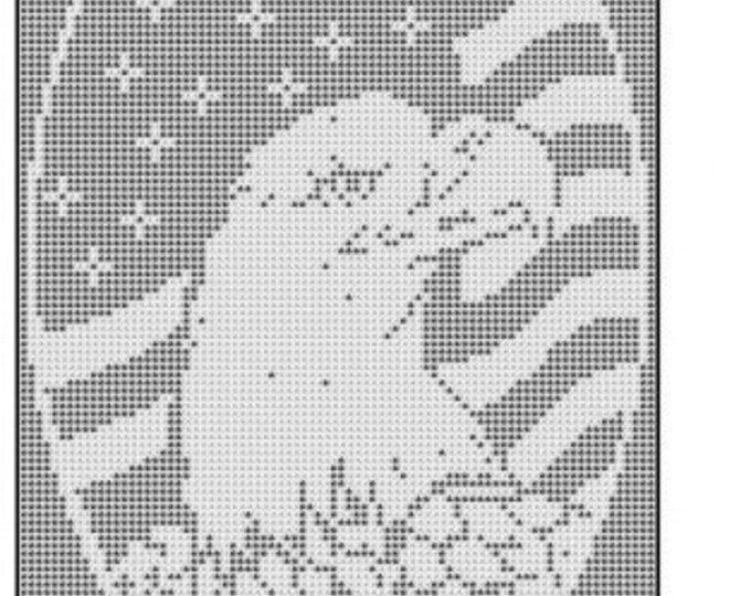 Item 2 Eagle Flag Oval Filet Crochet Pattern Curtain Wallhanging Afghan ...