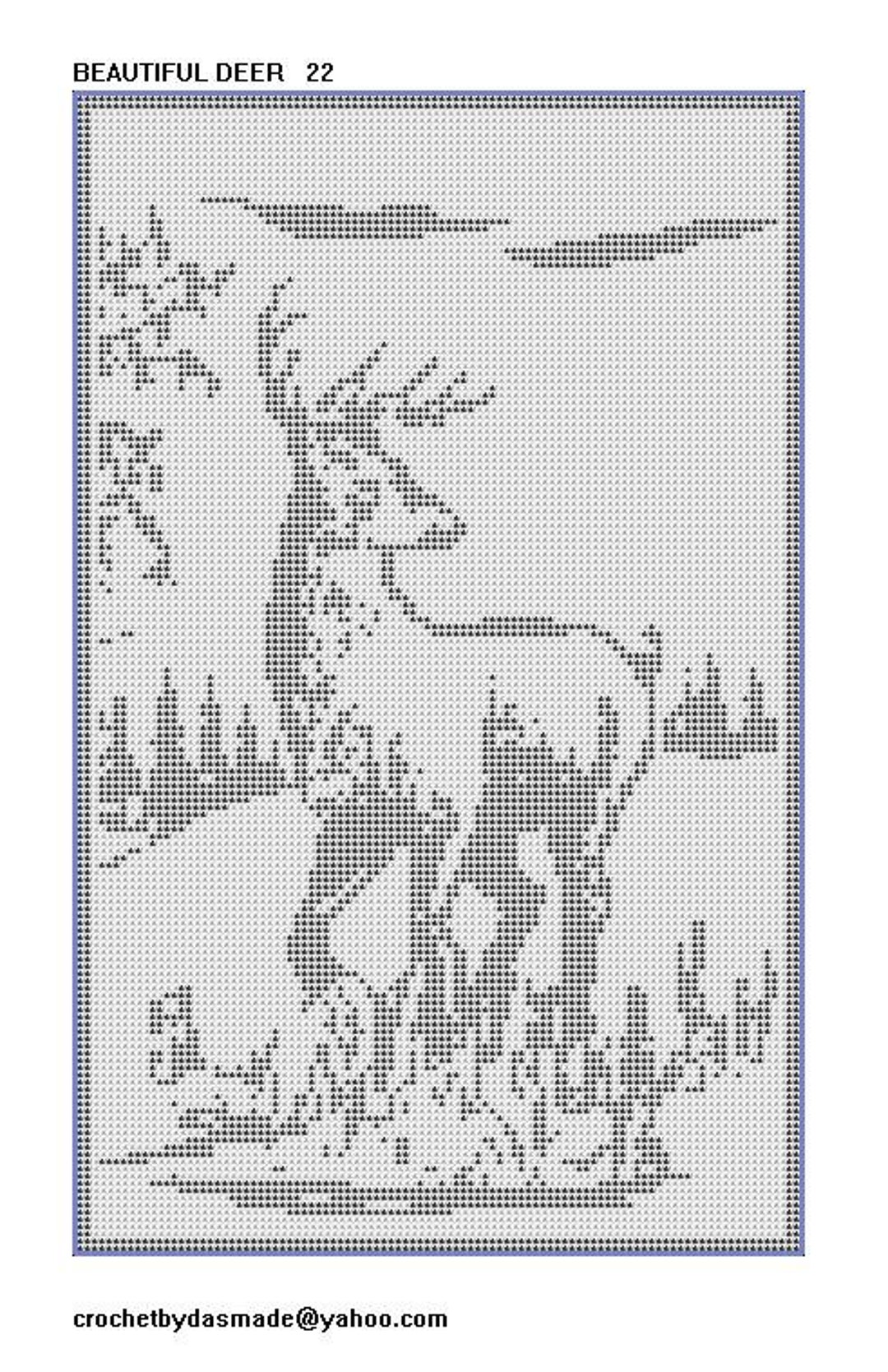 Deer Scene Filet Crochet Doily Mat Wall Hanging Pattern Item 22 - Etsy