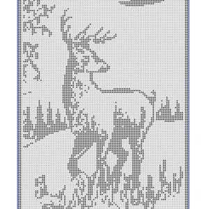 Deer Scene Filet Crochet Doily Mat Wall Hanging Pattern Item 22 - Etsy